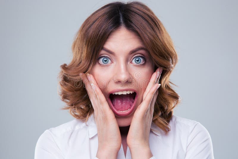 Scared Face Of Woman Stock Photo - Image: 55401986
