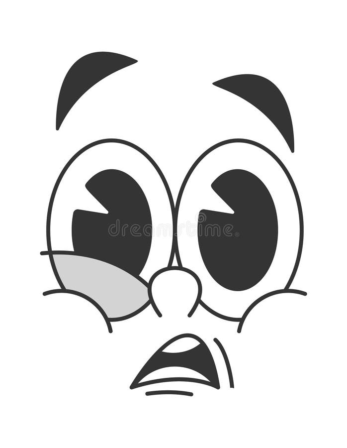 Scared Fear Doodle Face Caricature Stock Vector - Illustration of ...