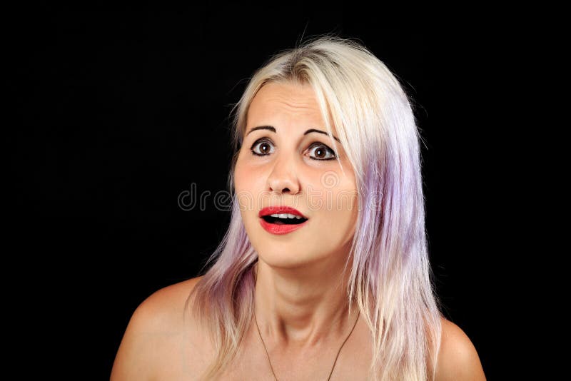 Scared Female Face Expression, Screaming Girl Stock Photo - Image of ...