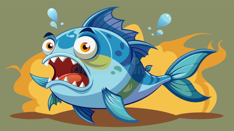 Scared Fish Character stock vector. Illustration of exotic - 343758074