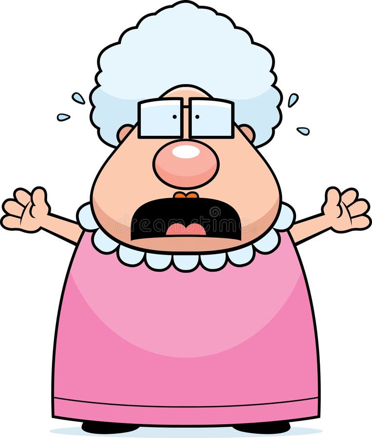 Scared Grandma stock vector. Illustration of scream, frightened - 14480356