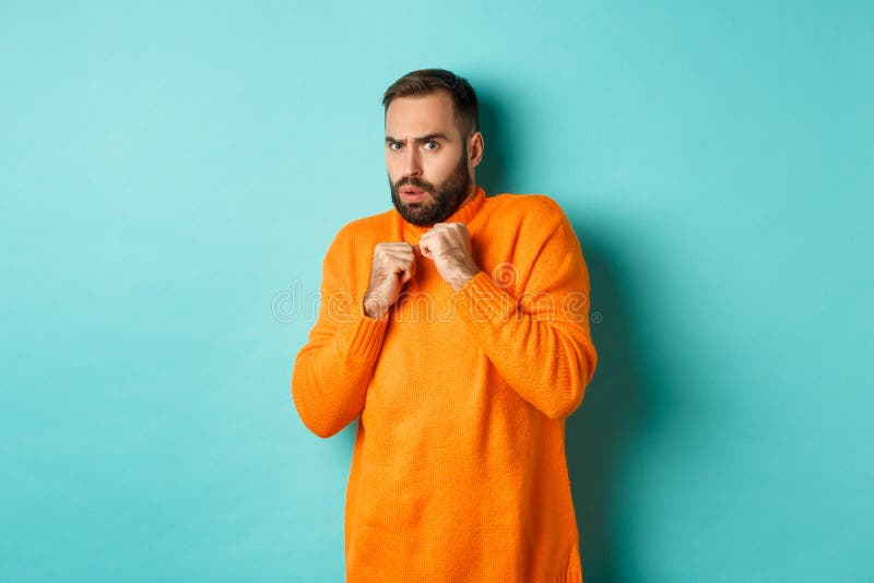 Startled Man Looking at Horrible Scene, Gasping and Stare Scared ...