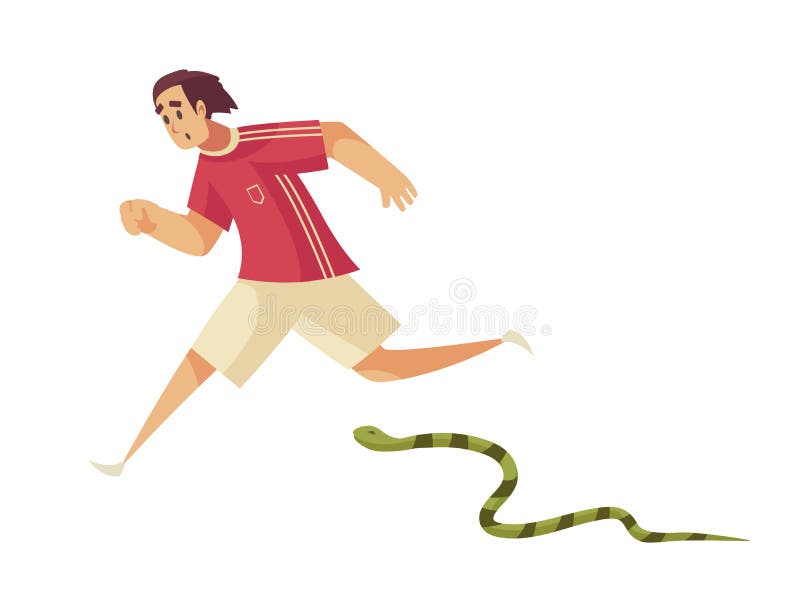 Scared Guy Snake Composition Stock Vector - Illustration of delay ...
