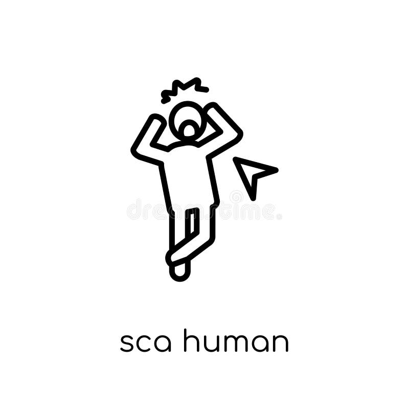 Scared Human Icon. Trendy Modern Flat Linear Vector Scared Human Stock ...