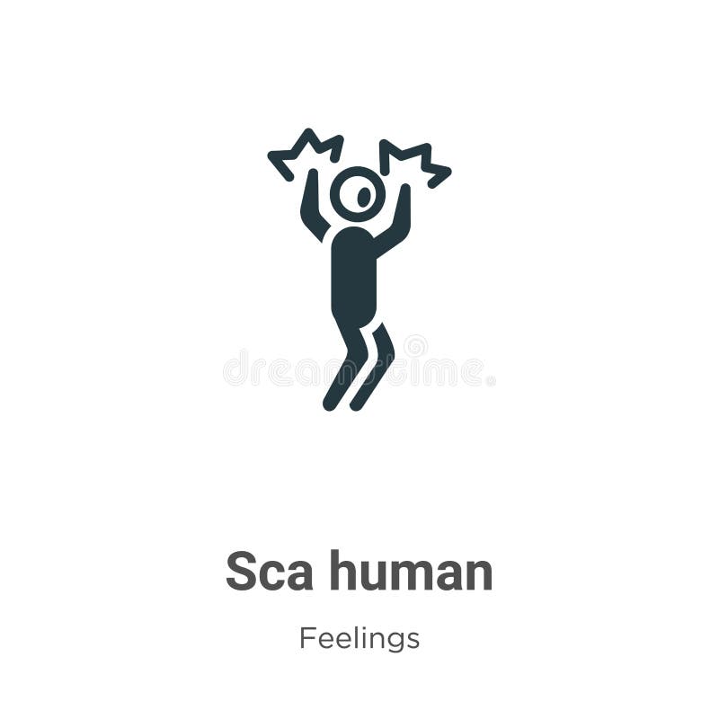 Scared Human Vector Icon on White Background. Flat Vector Scared Human ...