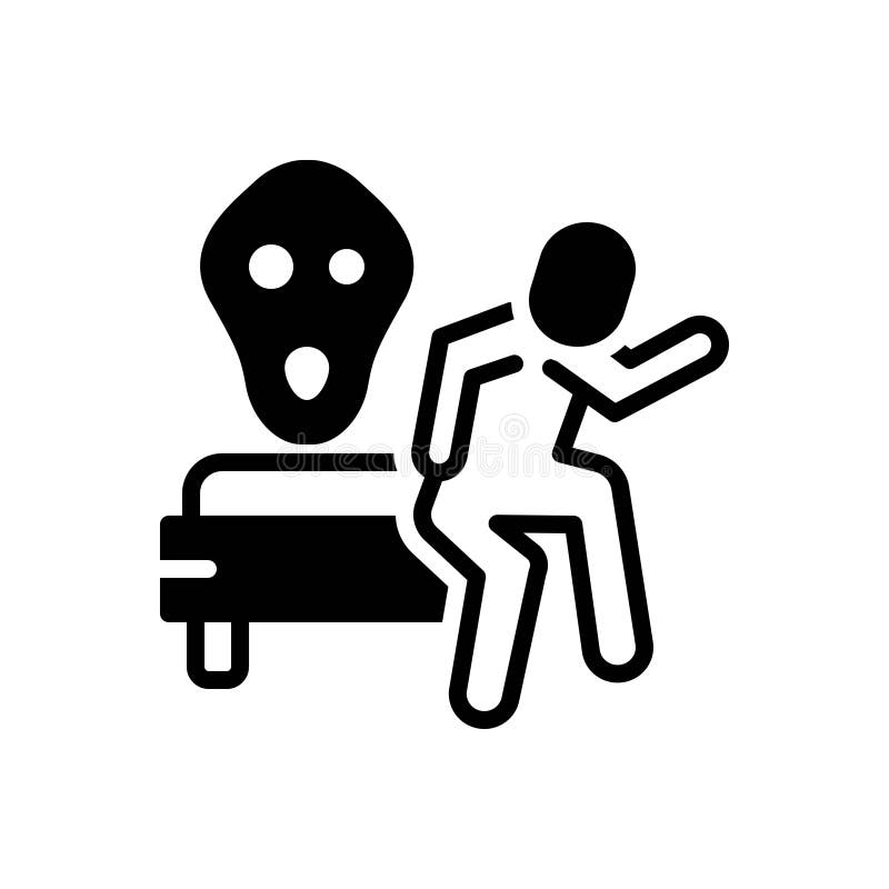 Black Solid Icon for Scared, Frightened and Fearful Stock Vector ...