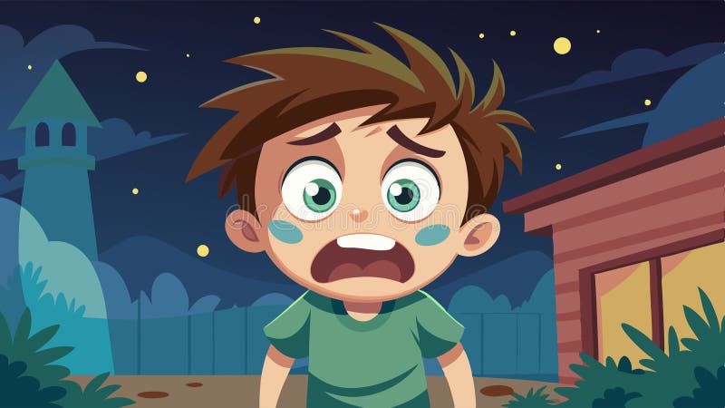 Scared Kid Boy stock vector. Illustration of avatar - 342998738