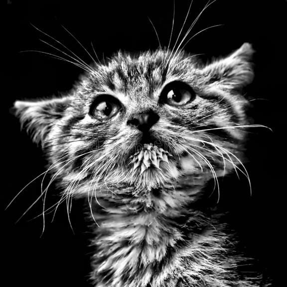 A scared kitten stock image. Image of cute, eyes, interested - 9551731