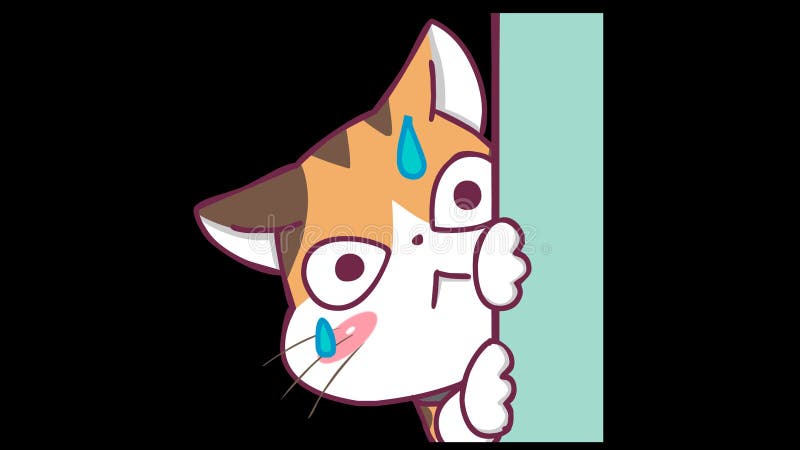 Scared Kitten Animation - Transparent Background Stock Video - Video of ...