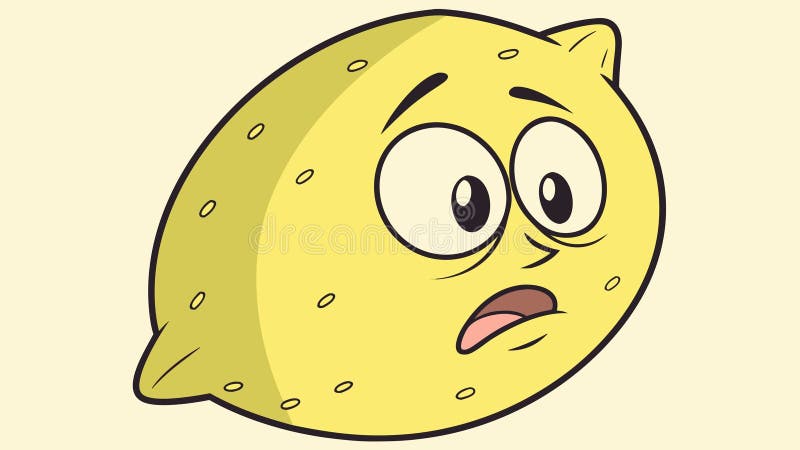 Scared Lemon Character, Expressing Sour Emotion, Vector Design ...
