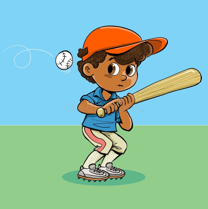 Scared Little Baseball Player is Waiting for the Ball Stock Vector ...