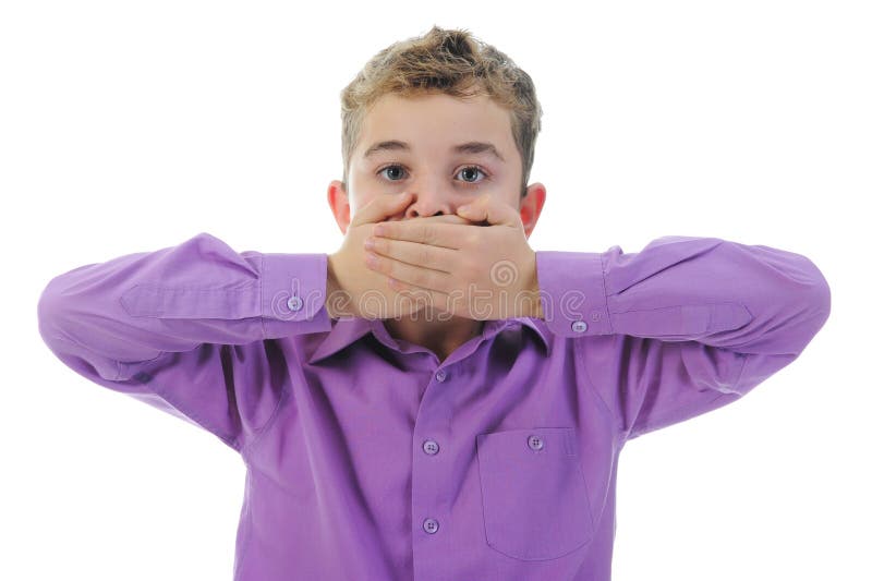 Scared Little Boy stock image. Image of alone, blind - 22263423