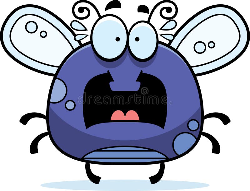 Scared Little Fly stock vector. Illustration of frightened - 47089981