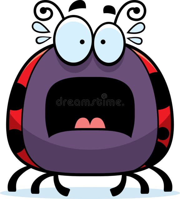 Scared Little Ladybug stock vector. Illustration of scared - 47090090