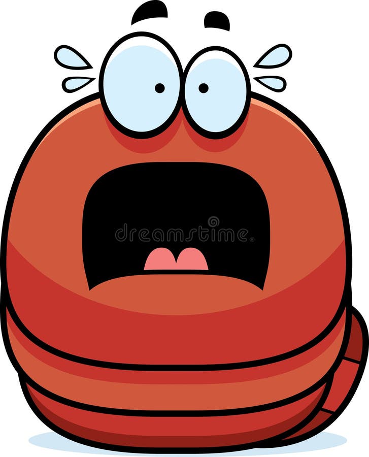 Afraid Worm Mascot Cartoon Style Stock Vector - Illustration of ...