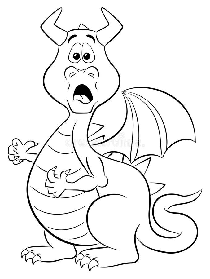 Scared Looking Cartoon Dragon Stock Vector - Illustration of animal ...