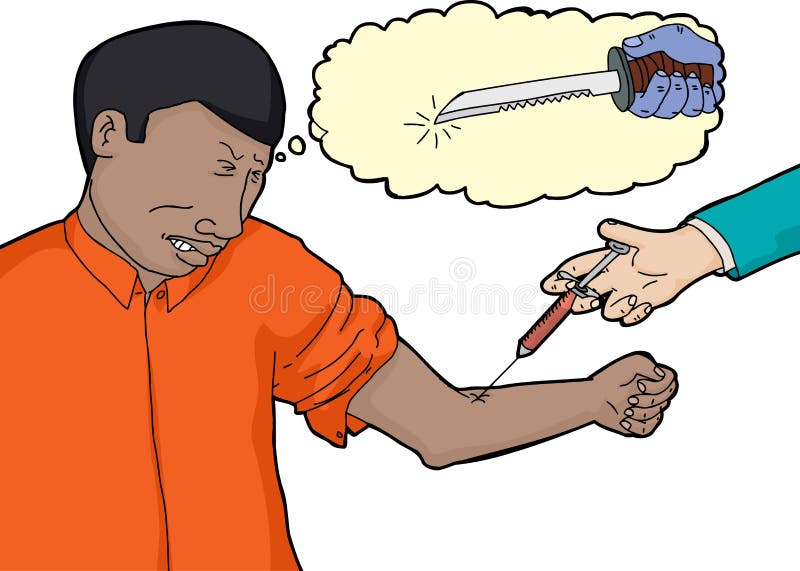 Scared Man Doing Blood Test Stock Illustration - Illustration of ...