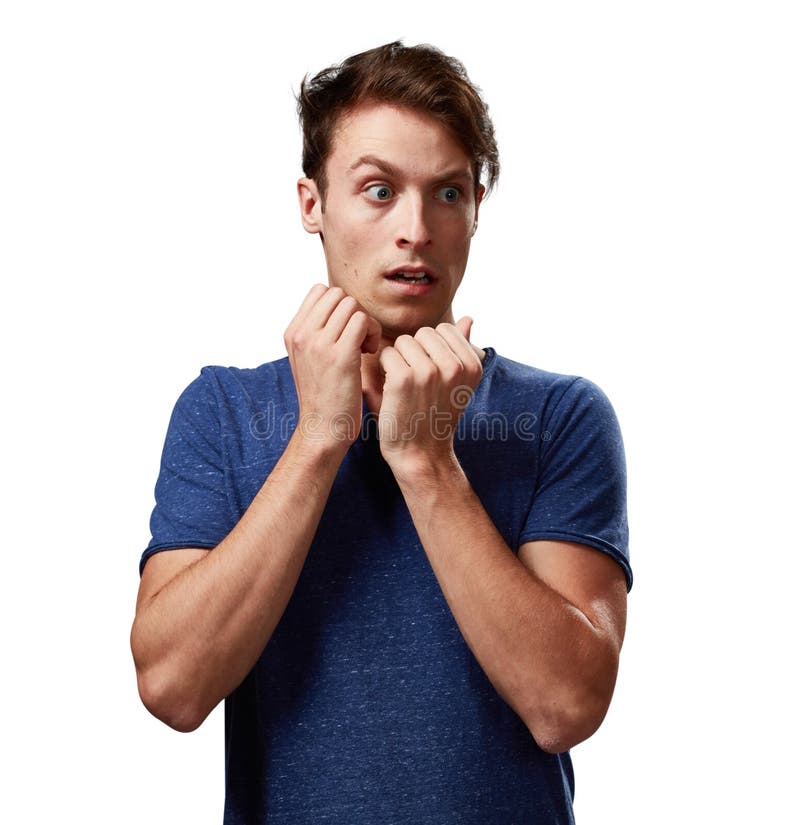 Scared man face. stock image. Image of portrait, fear - 79078553