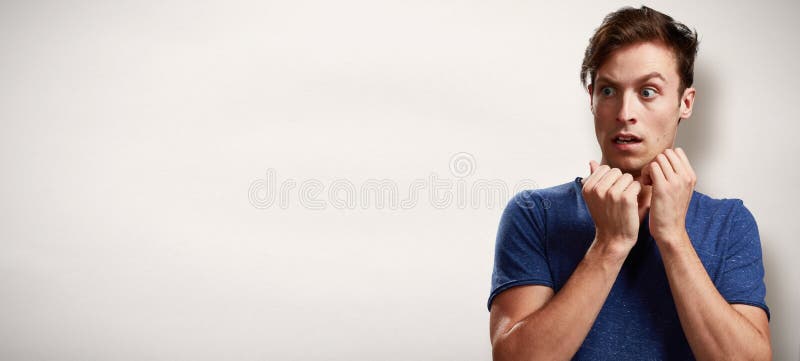 Scared man face. stock image. Image of adult, face, feelings - 89859857