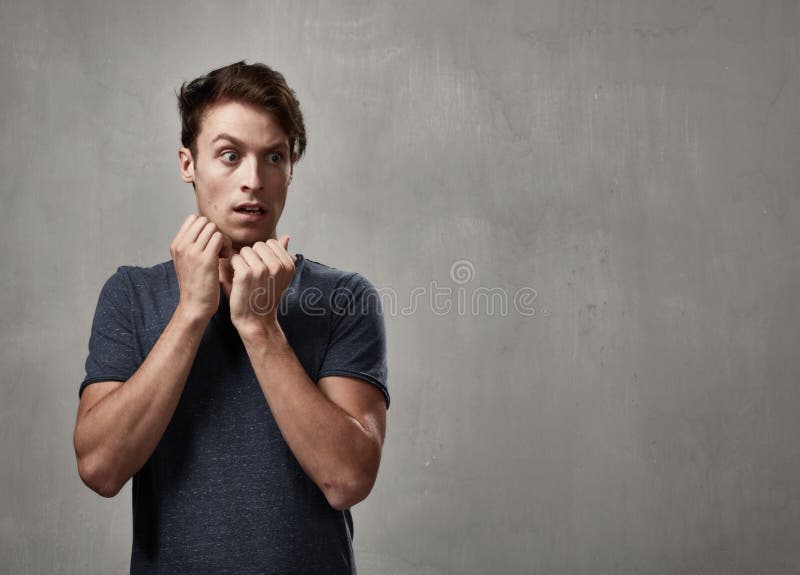 Scared man face. stock image. Image of fright, caucasian - 81677483