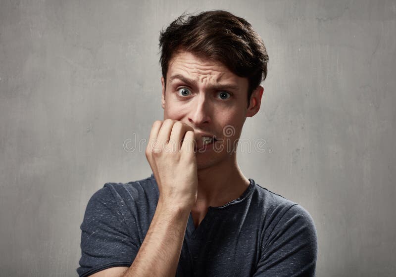 Scared man face. stock image. Image of nervous, caucasian - 81711071