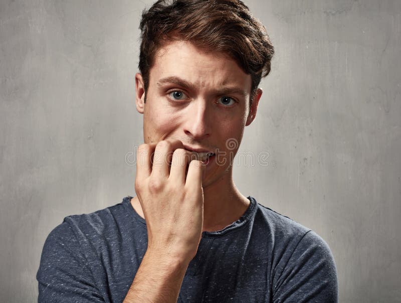 Scared man face. stock image. Image of expressions, feelings - 80984679