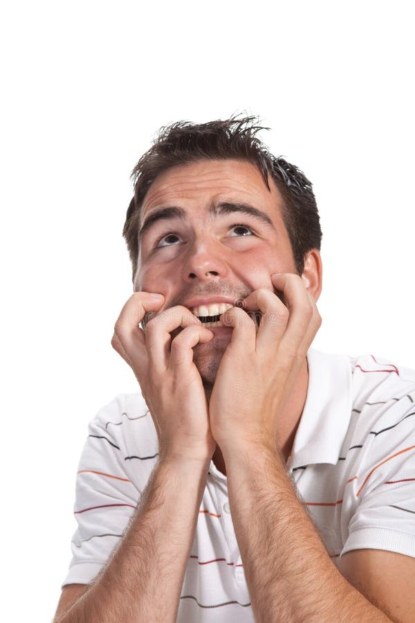 Scared Man with Hands on Head Stock Photo - Image of model, face: 9709008