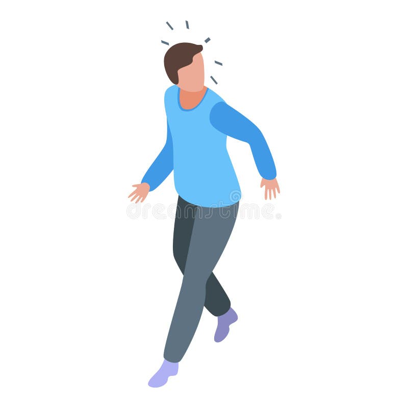 Scared Man Icon, Isometric Style Stock Vector - Illustration of ...