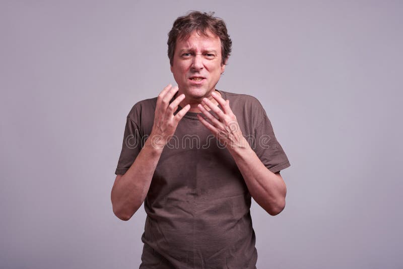 A scared man stock image. Image of adult, male, fright - 118371925