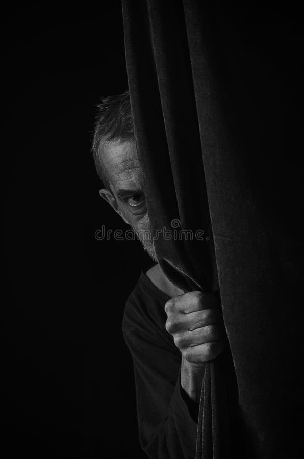 Man And Rain Outside The Window. Stock Image - Image of concepts ...