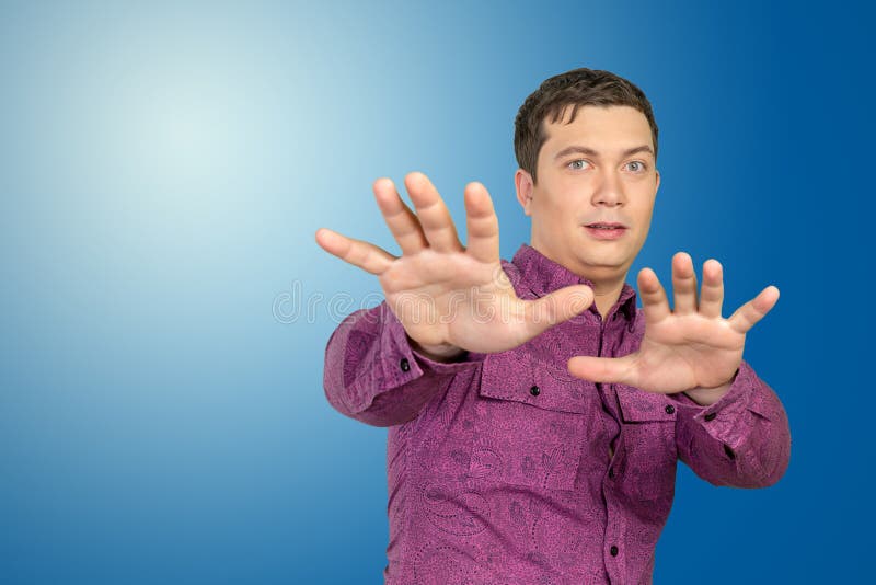 Scared man stock photo. Image of funny, male, head, despair - 70233556