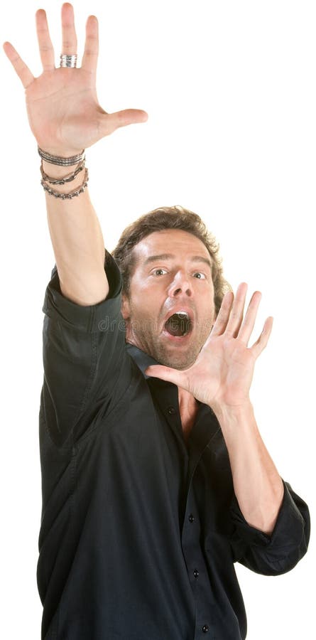 Person Cowering In Fear