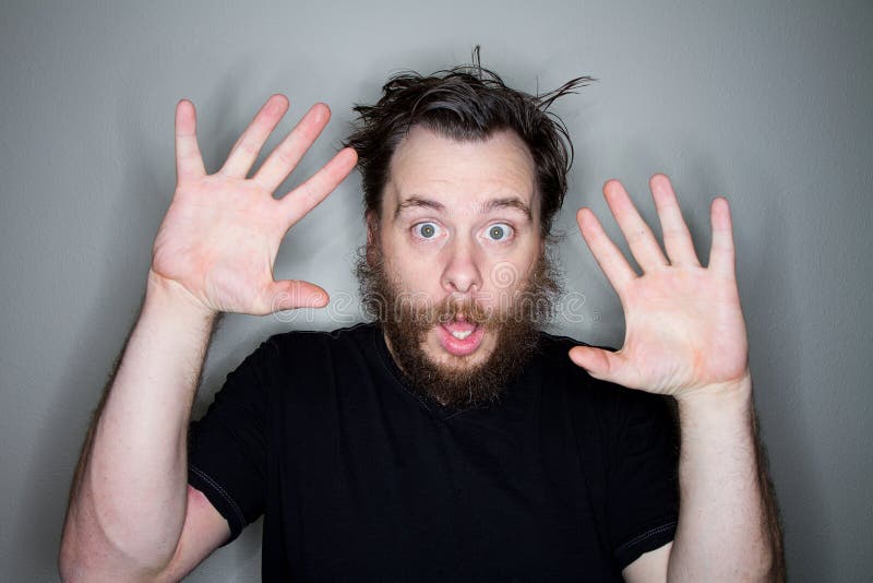 Scared Man with Scared Face Stock Image - Image of fear, humor: 50228485