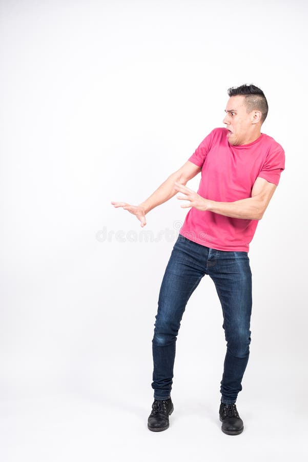 Scared Man Full Body