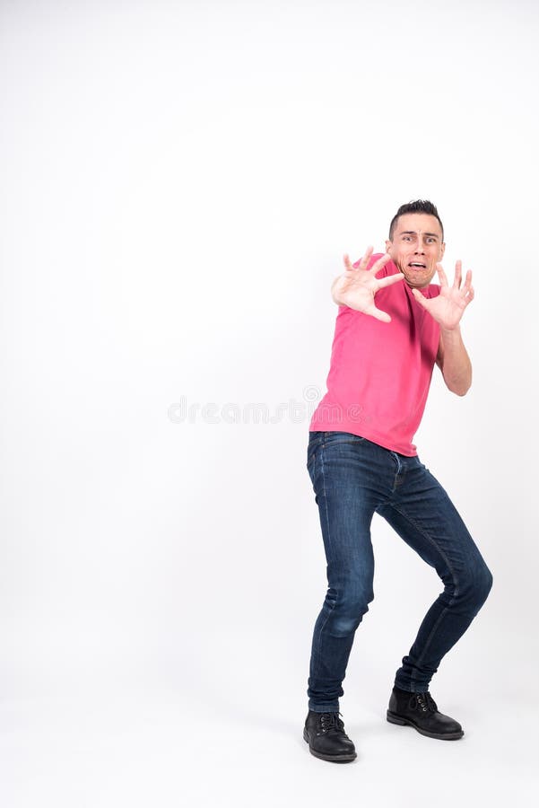 Terrified Man Full Body