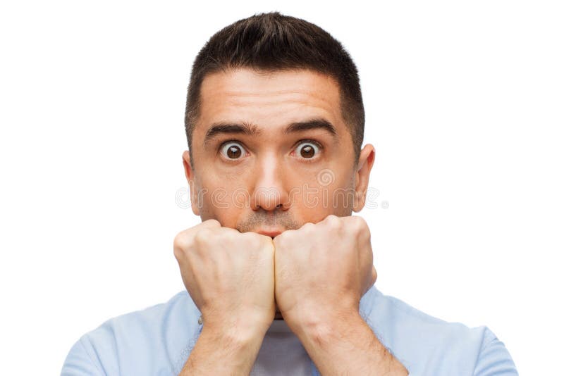 Scared Man Shouting and Pointing Finger on You Stock Image - Image of ...