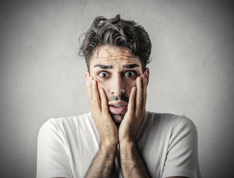 Scared man stock photo. Image of scared, hand, depression - 49191168
