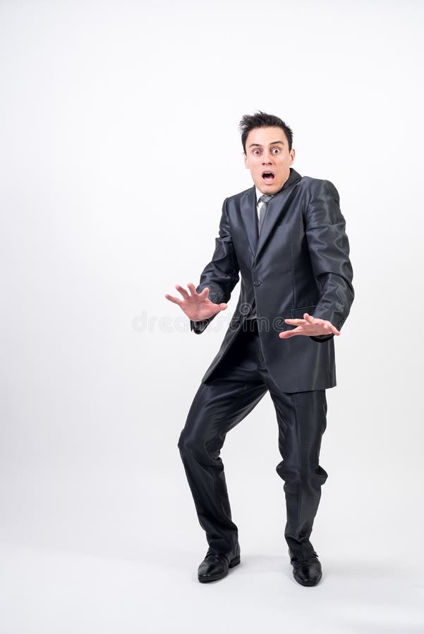 Scared man in suit stock image. Image of fright, fear - 178601681