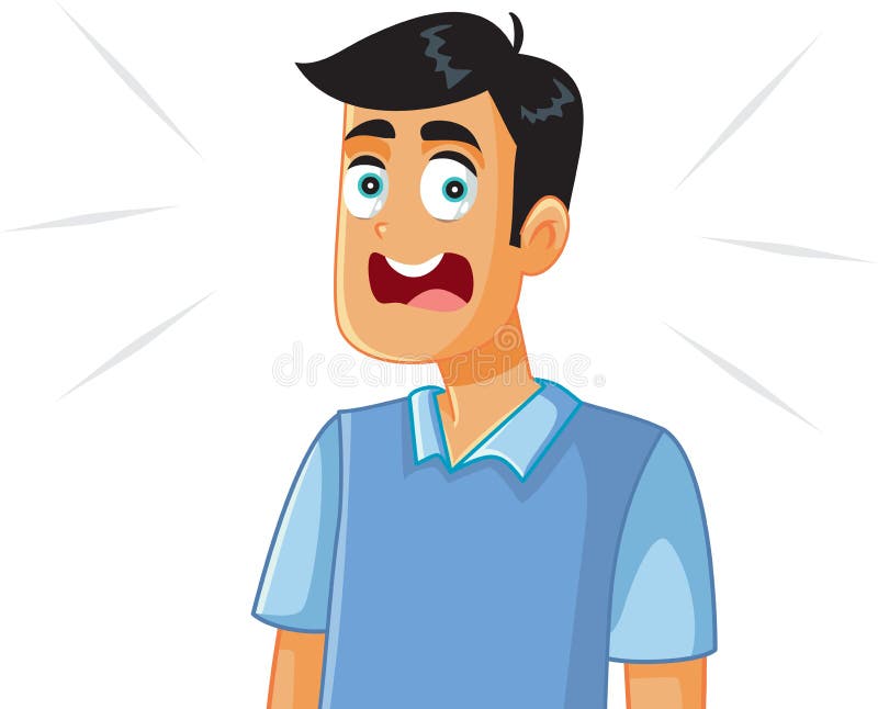 Scared Man Vector Cartoon Illustration Stock Vector - Illustration of ...