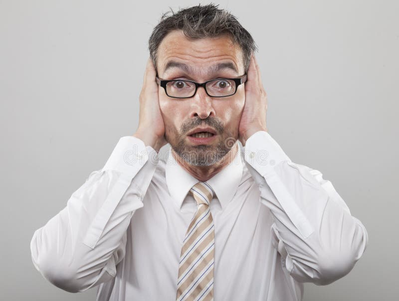 Scared Manager Hiding His Emotions for Corporate Mistake or Silence ...