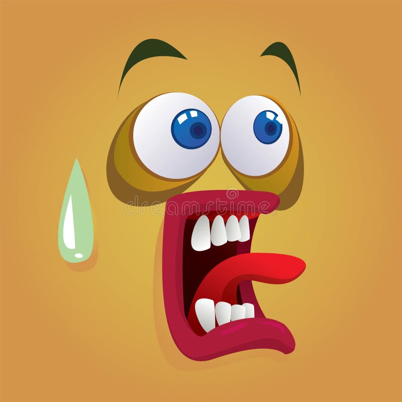 Scared Monster stock vector. Illustration of drawing - 52530304