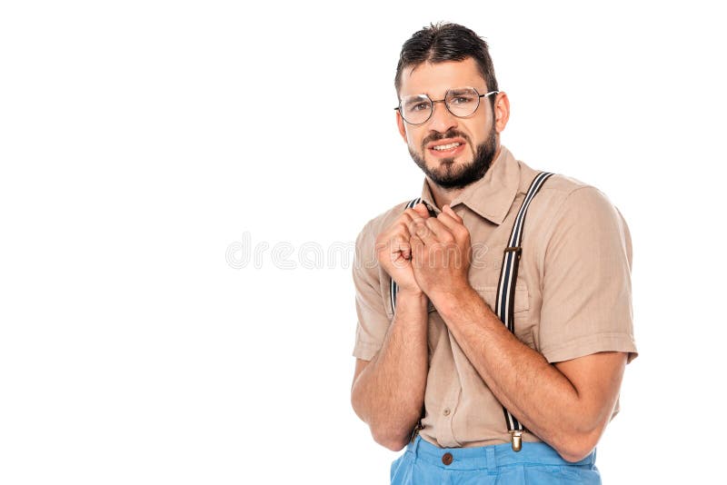 Nerd man with suspenders stock photo. Image of style - 31489414