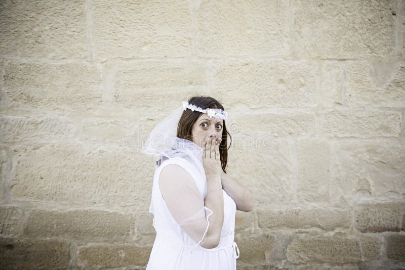 Scared nervous bride stock photo. Image of married, glamour - 57019962