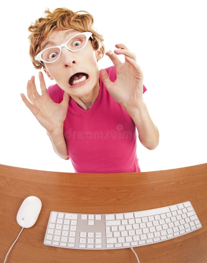 Scared office worker stock photo. Image of chatting, panic - 21492494