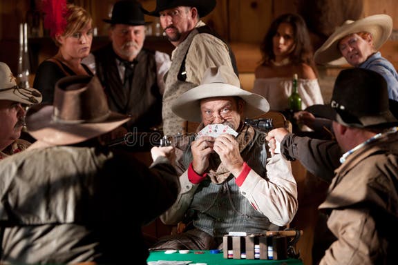 Scared Old Cowboy Caught Cheating Stock Image - Image of weapon, woman ...