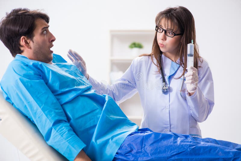 Scared Patient before Dental Anesthesia Stock Image - Image of ...