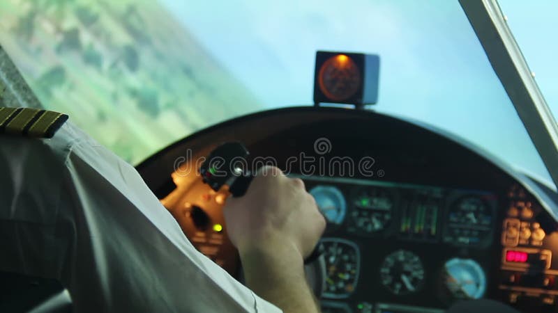 Scared Pilot Having Heart Attack in Cockpit, Airplane Falling Down, Air ...