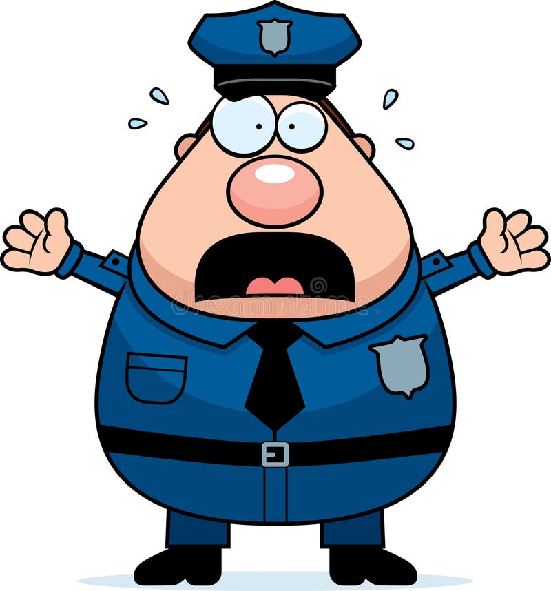 Scared Police stock vector. Illustration of uniform, screaming - 47714746