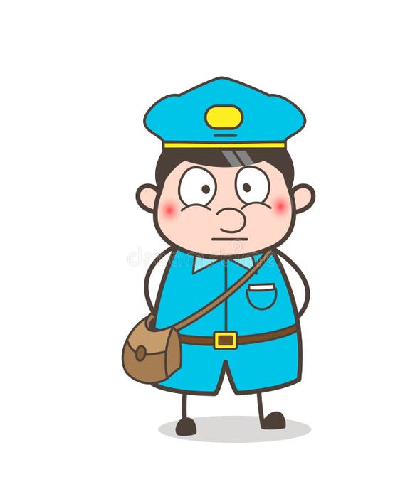 Scared Postman Fearful Face Vector Stock Illustration - Illustration of ...