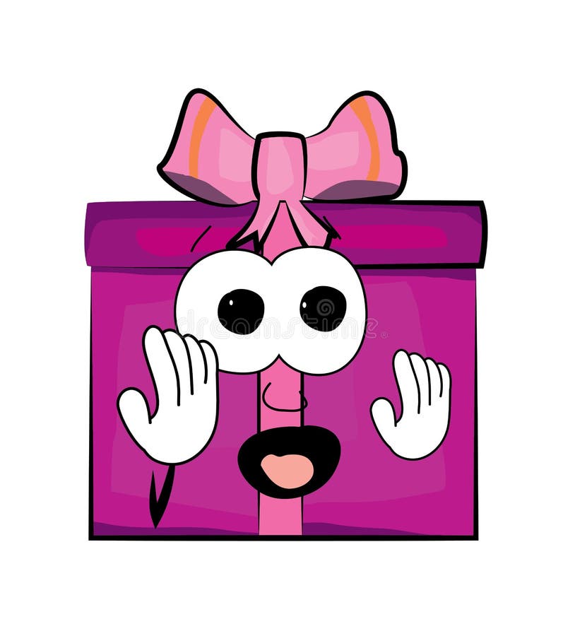 Sad present box cartoon stock illustration. Illustration of white ...